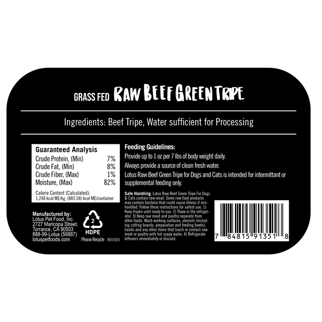 Raw Green Tripe Beef – Muttley & Me